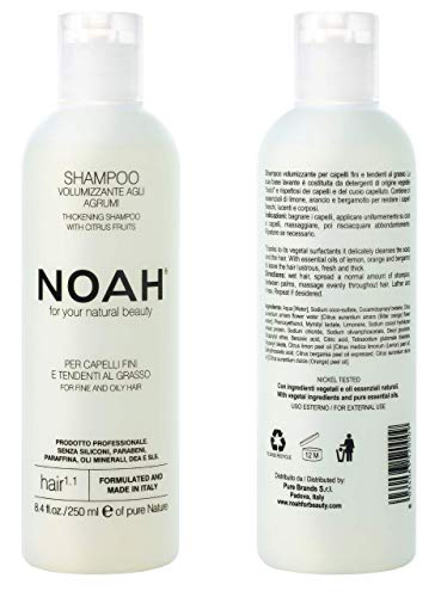 NOAH 1.1 Volumizing Shampoo with Citrus Fruits, 250ml - Thickening ...